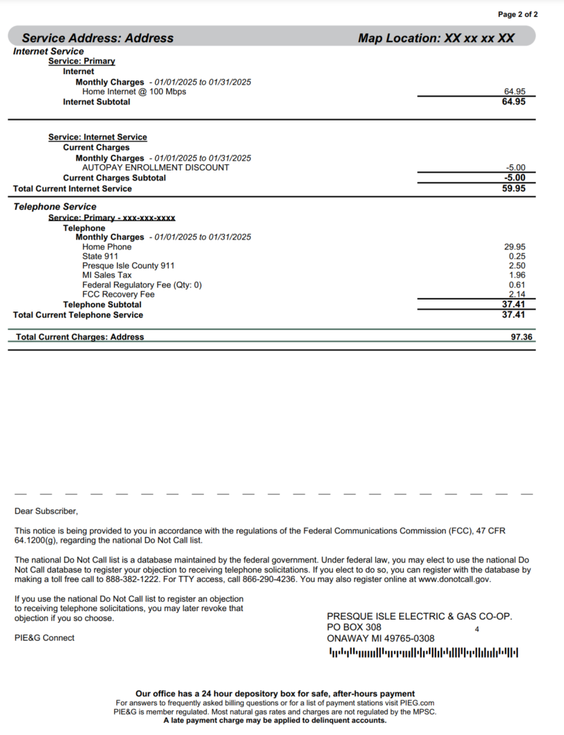 Understanding Your Bill - Presque Isle Electric & Gas Co-Op
